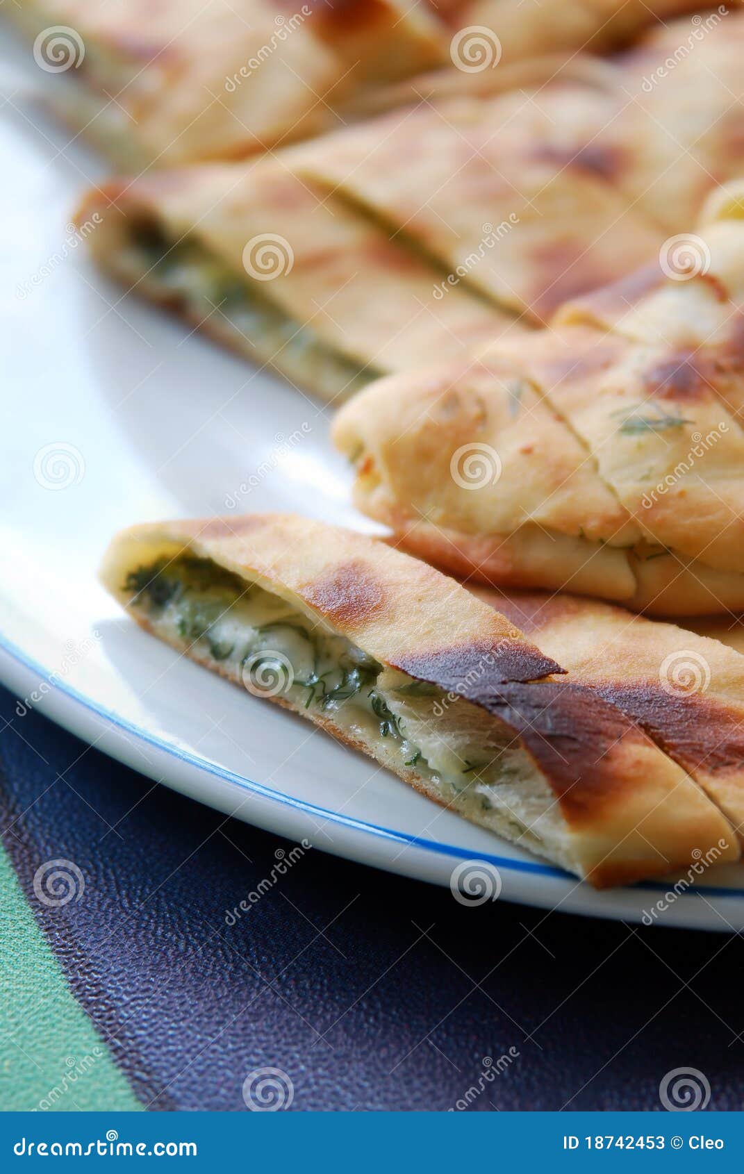 Cheese Pide with Fresh Herbs Stock Image - Image of pita, delicious ...