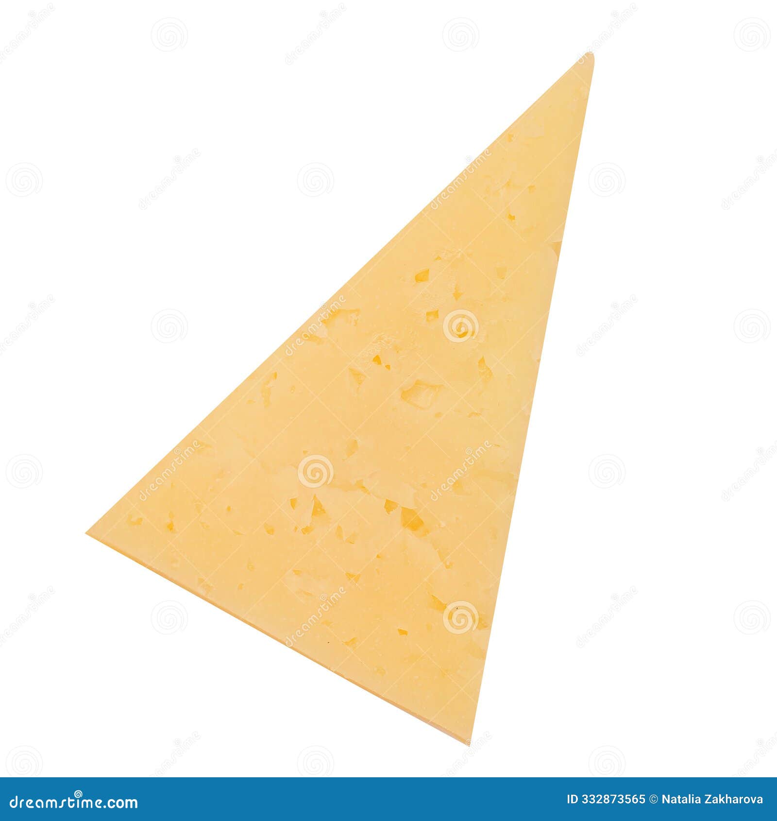 Cheese Piece Isolated on White Background. Mature Gouda Cheese Triangle ...