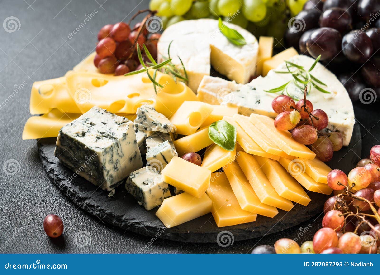 Cheese Platter with Craft Cheese Assortment on Slate Board. Stock Image ...