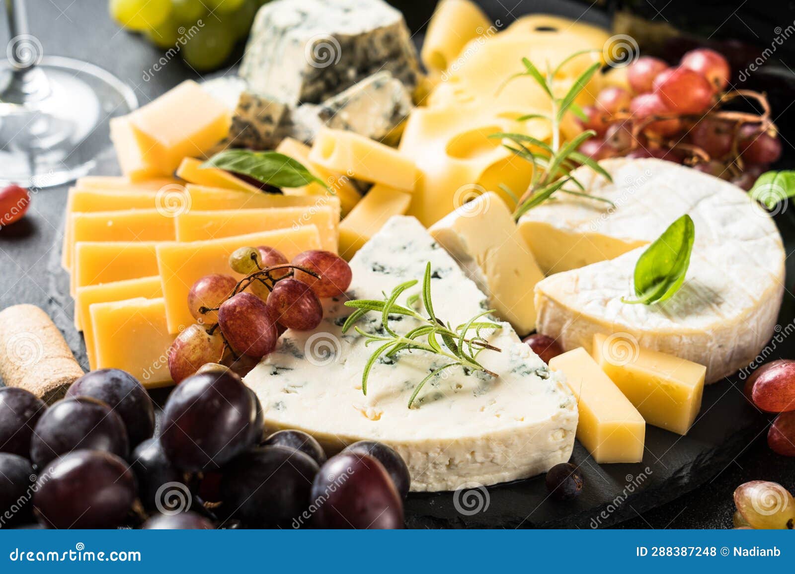 Cheese Platter with Craft Cheese Assortment on Slate Board. Stock Photo ...