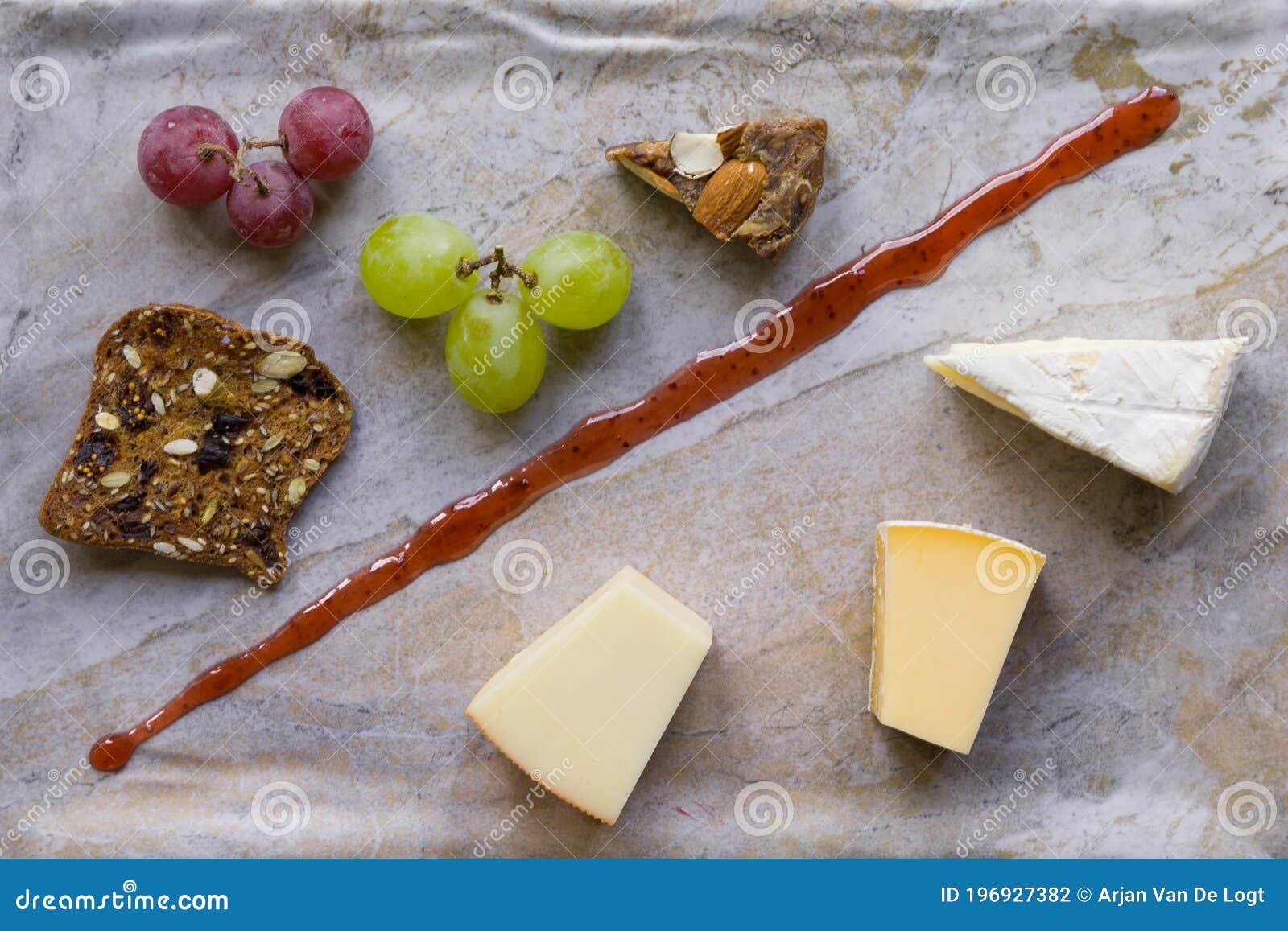 Cheese Platter Witch Assorted Cheese and Grapes Stock Photo - Image of ...