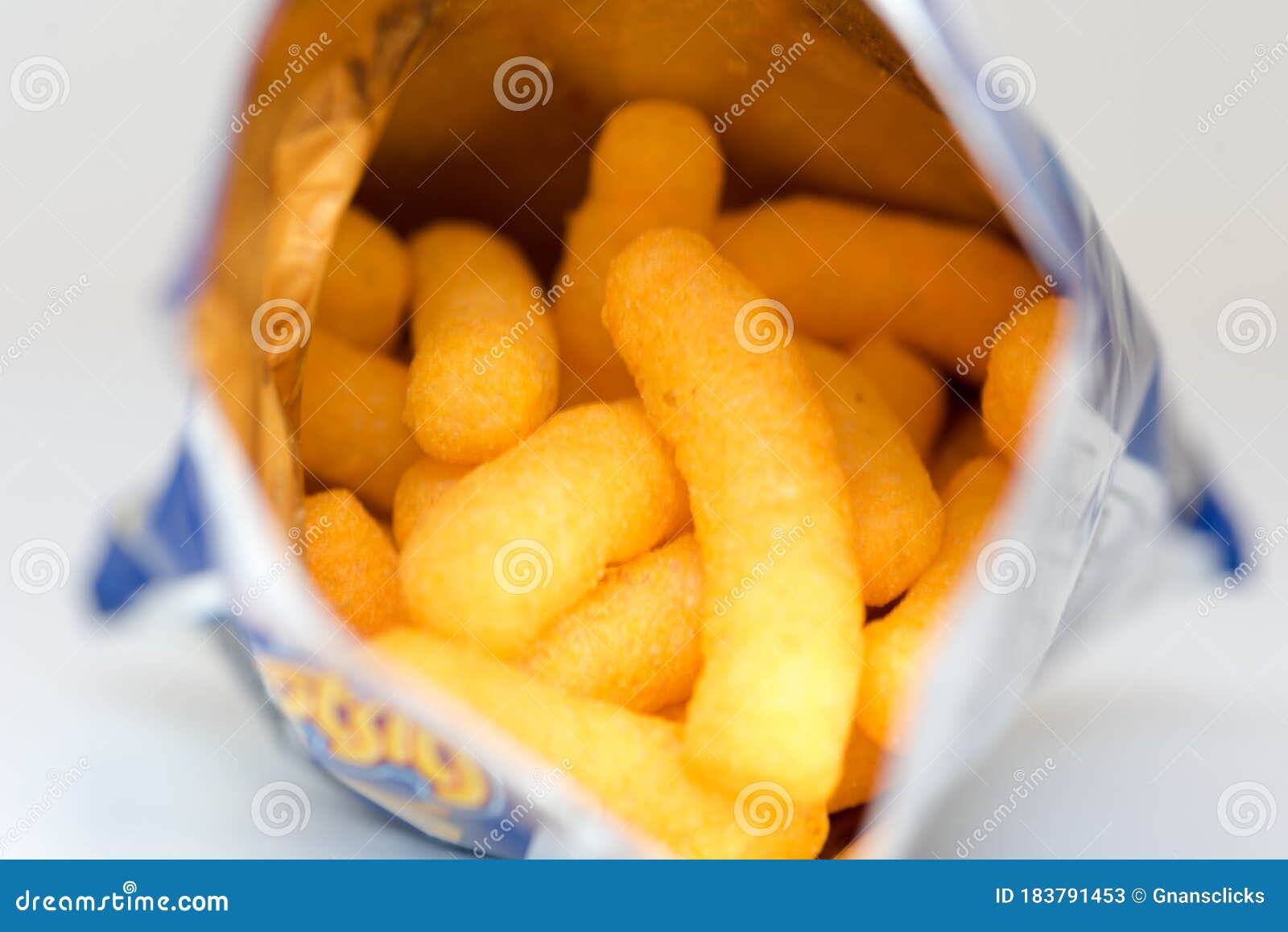 Cheese Puffs Snack in Silver Foiled Package Stock Image - Image of ...