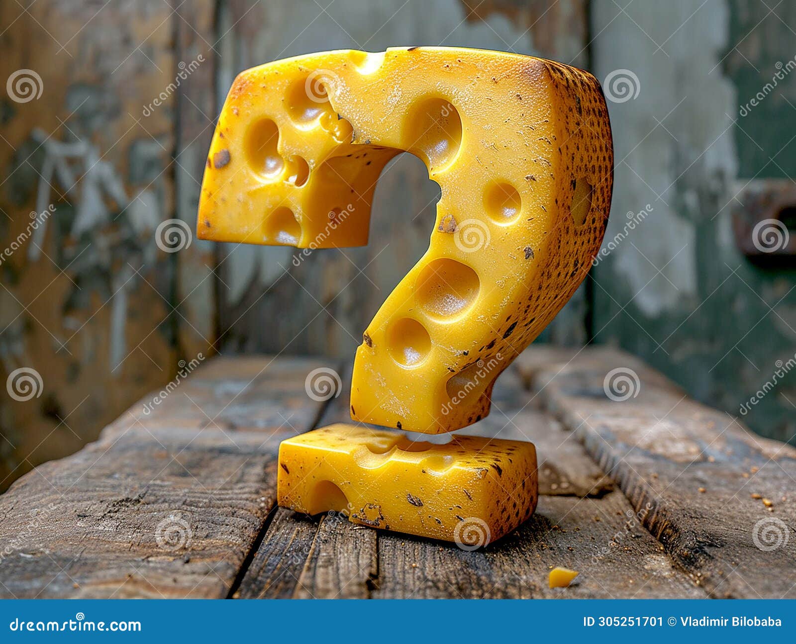 Cheese is a Question Mark in the Kitchen Interior Stock Illustration ...
