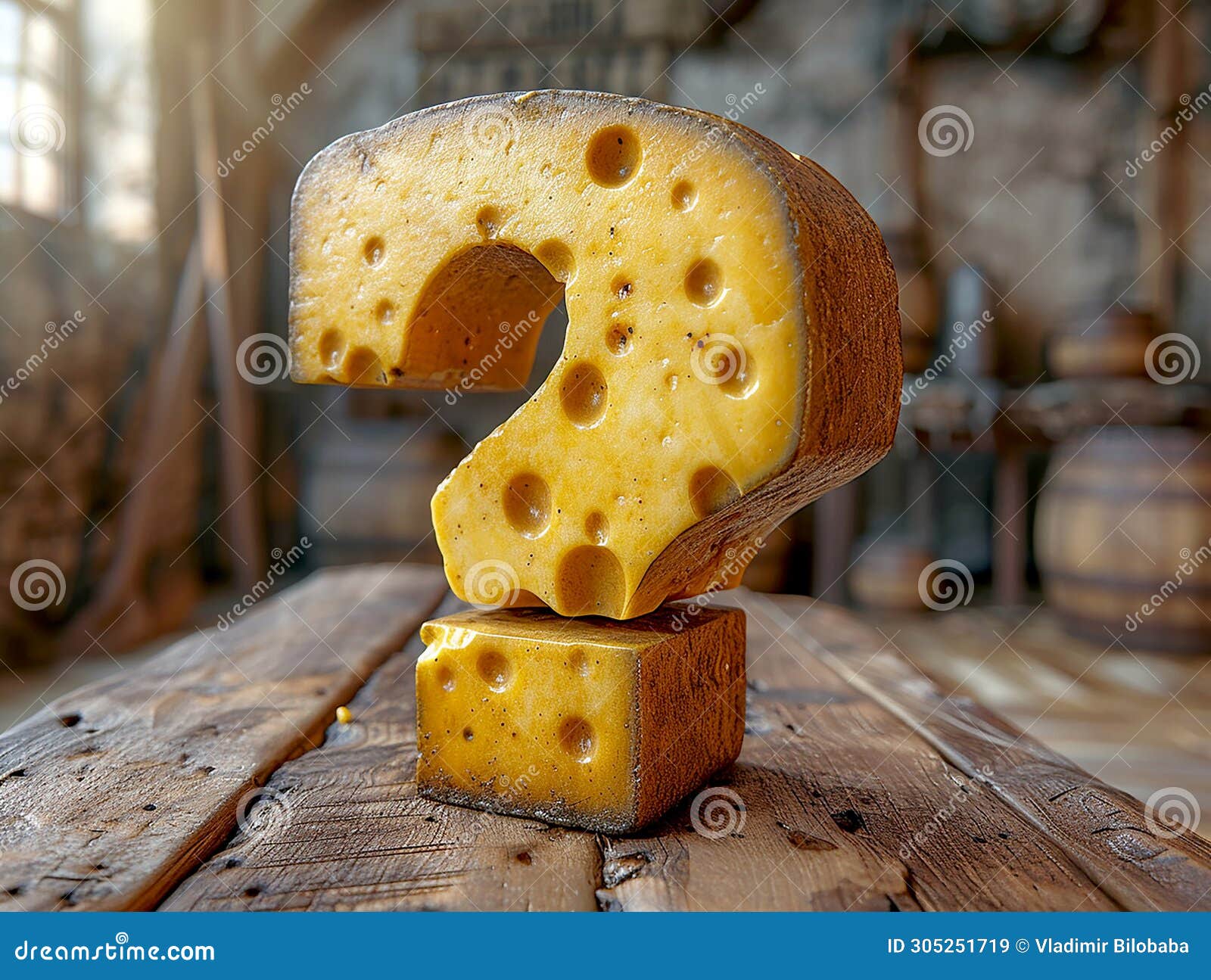 Cheese is a Question Mark in the Kitchen Interior Stock Illustration ...