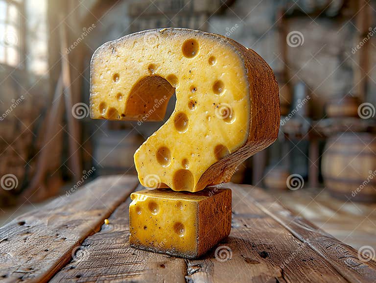 Cheese is a Question Mark in the Kitchen Interior Stock Illustration ...