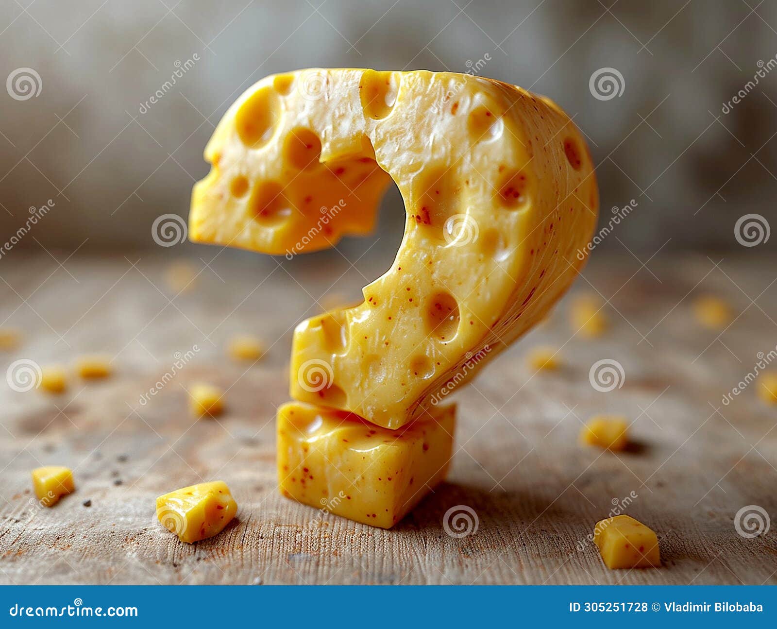 Cheese is a Question Mark in the Kitchen Interior Stock Illustration ...