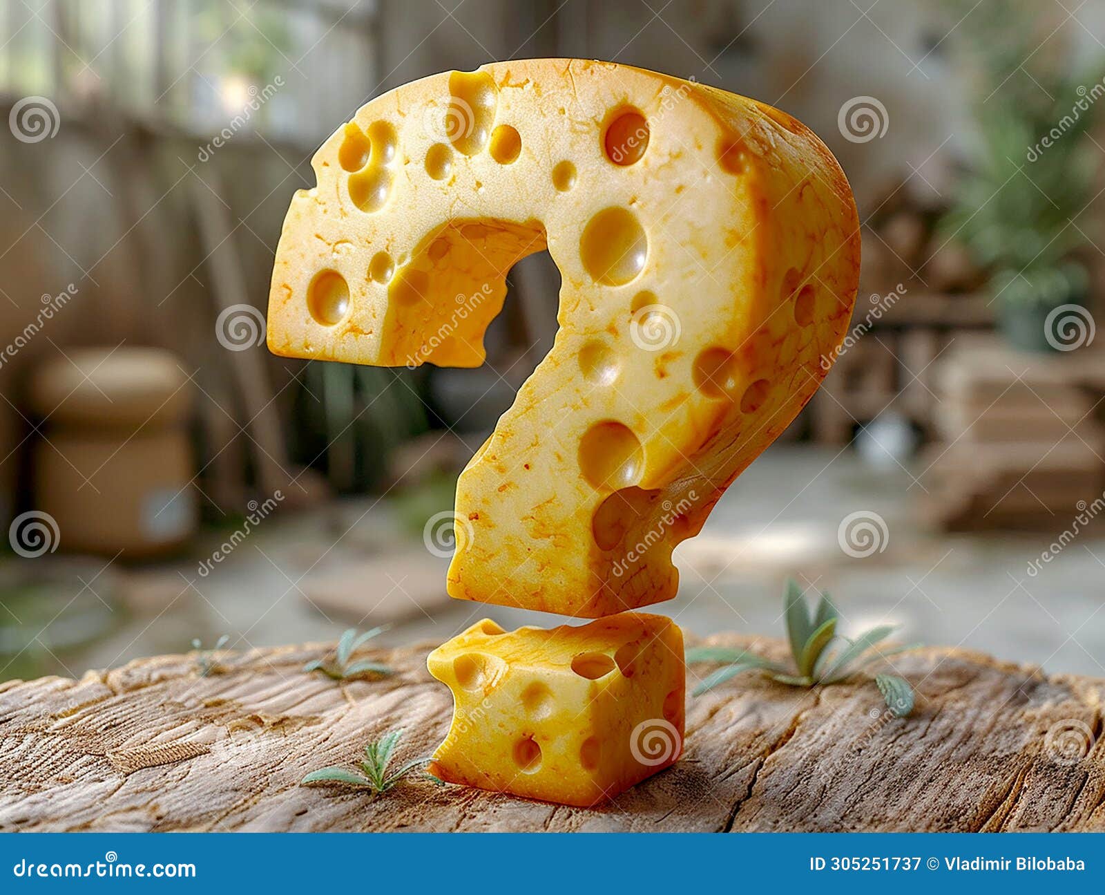 Cheese is a Question Mark in the Kitchen Interior Stock Illustration ...