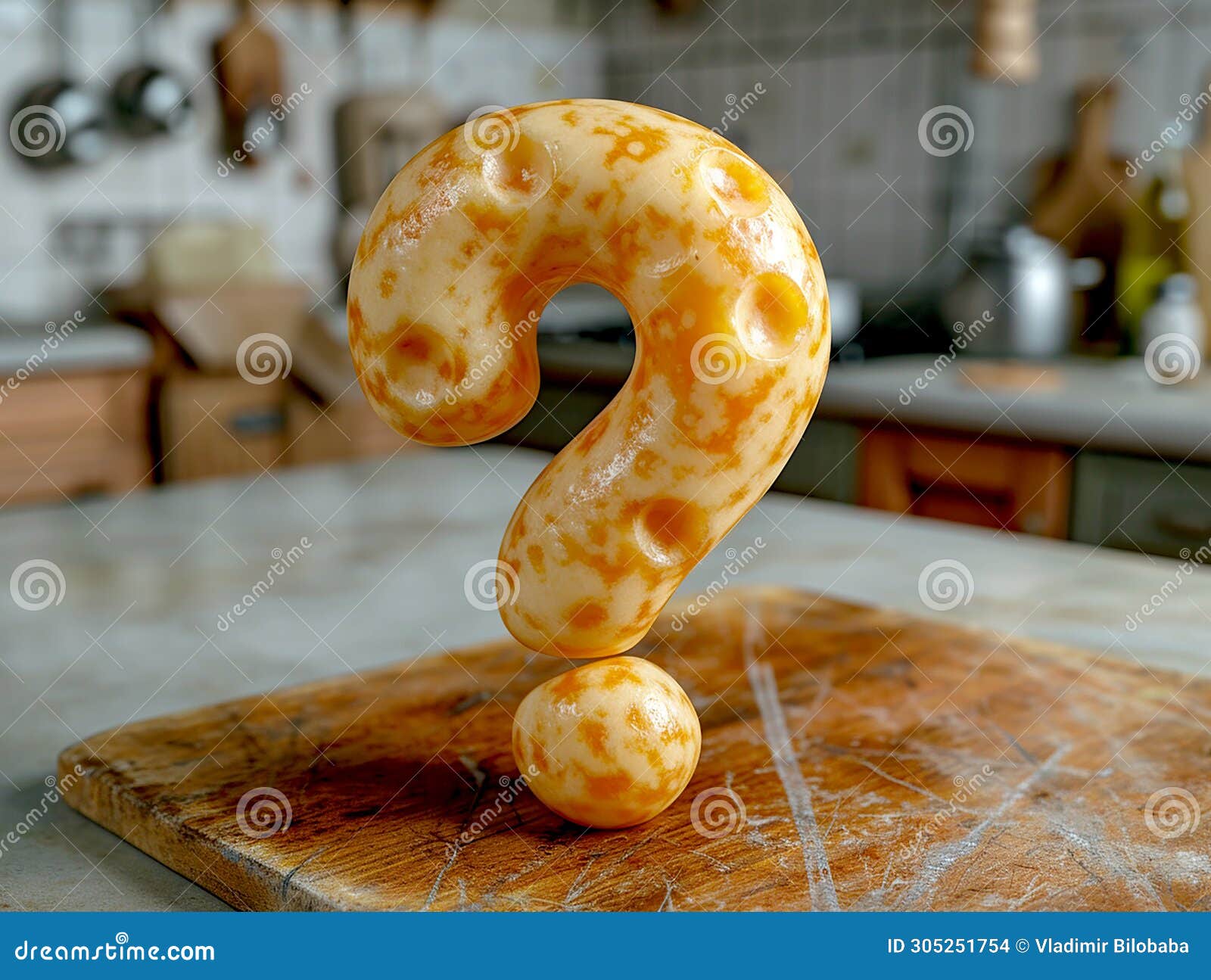 Cheese is a Question Mark in the Kitchen Interior Stock Illustration ...
