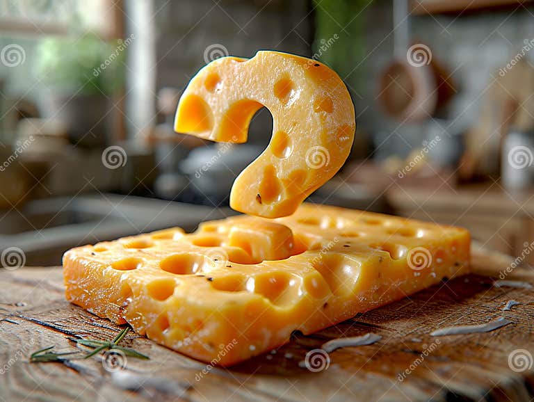 Cheese is a Question Mark in the Kitchen Interior Stock Illustration ...