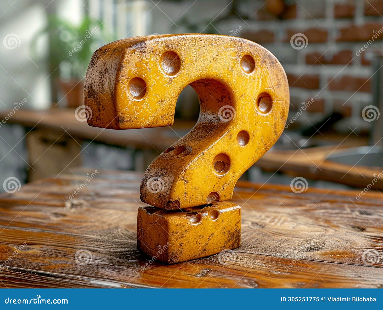 Cheese is a Question Mark in the Kitchen Interior Stock Illustration ...