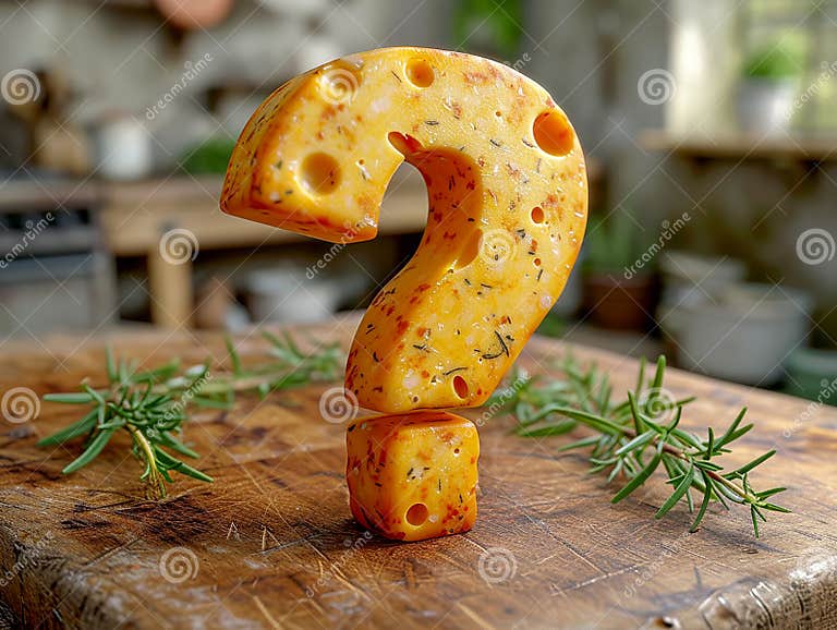 Cheese is a Question Mark in the Kitchen Interior Stock Illustration ...