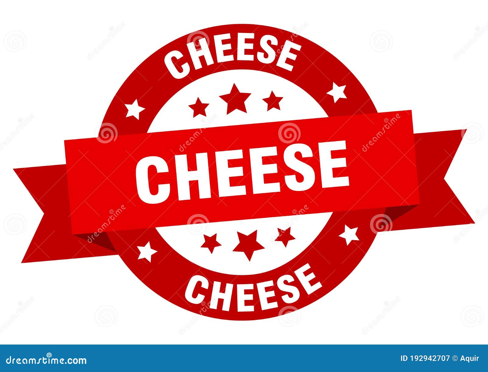 Cheese Round Ribbon Isolated Label. Cheese Sign Stock Vector ...