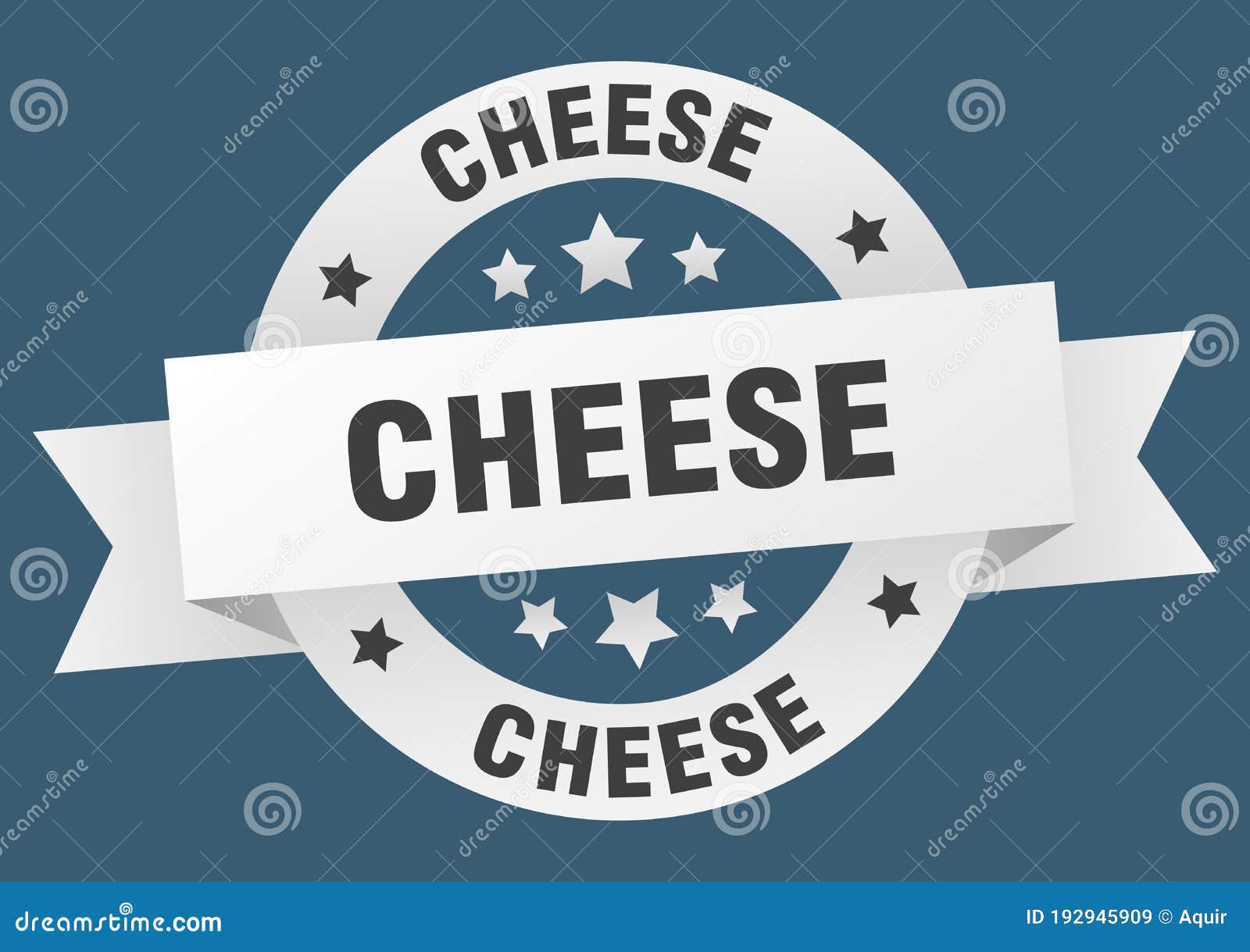 Cheese Round Ribbon Isolated Label. Cheese Sign Stock Vector ...