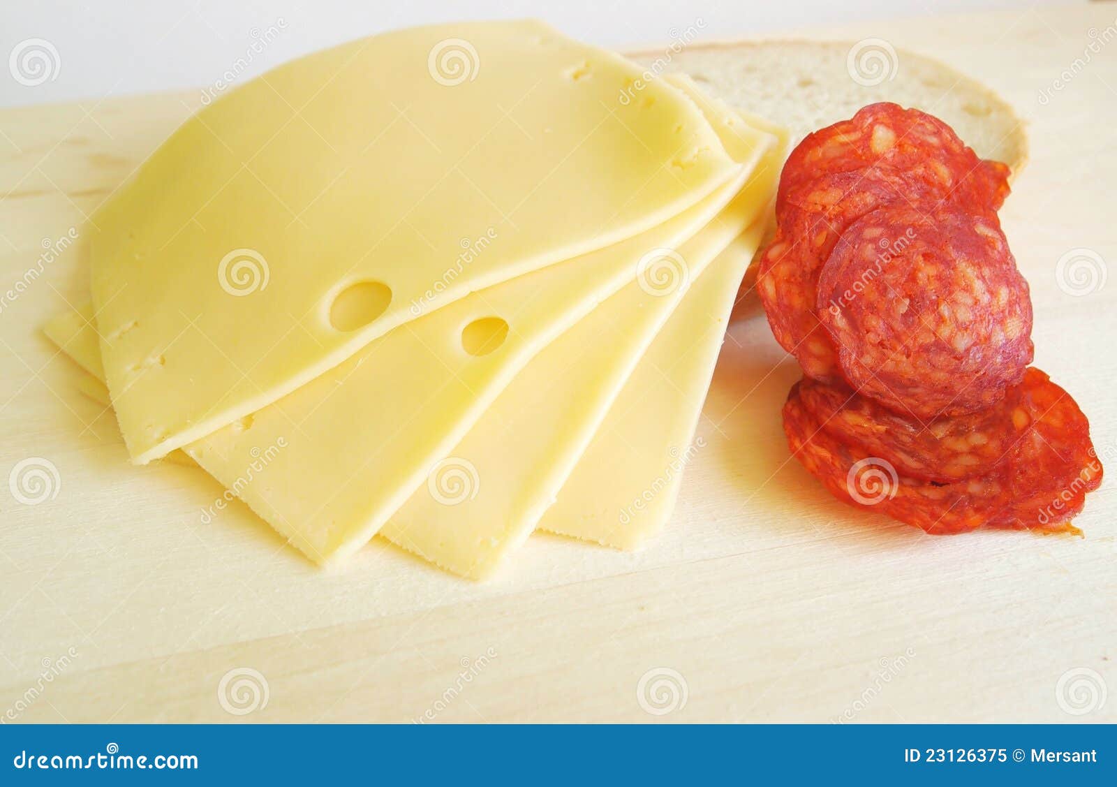 Cheese and salami stock image. Image of cheese, cooking - 23126375