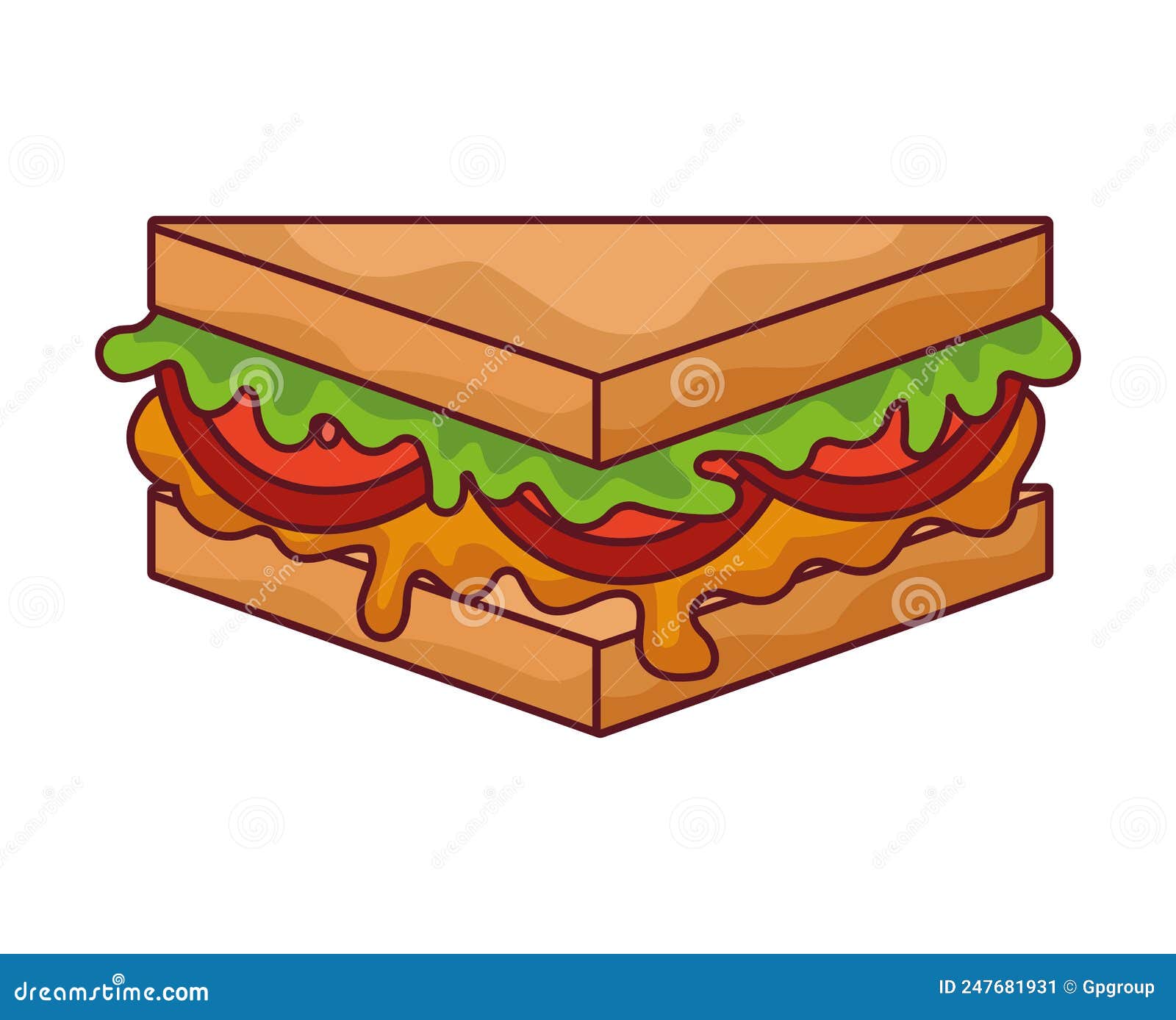 Cheese sandwich design stock vector. Illustration of isolated - 247681931