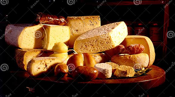 Cheese and sausages stock image. Image of culinary, travel - 2694413