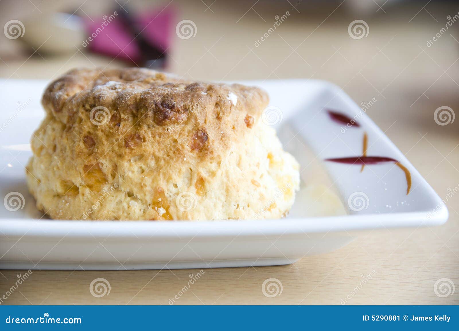 Cheese Scone on White Plate Stock Image - Image of life, table: 5290881