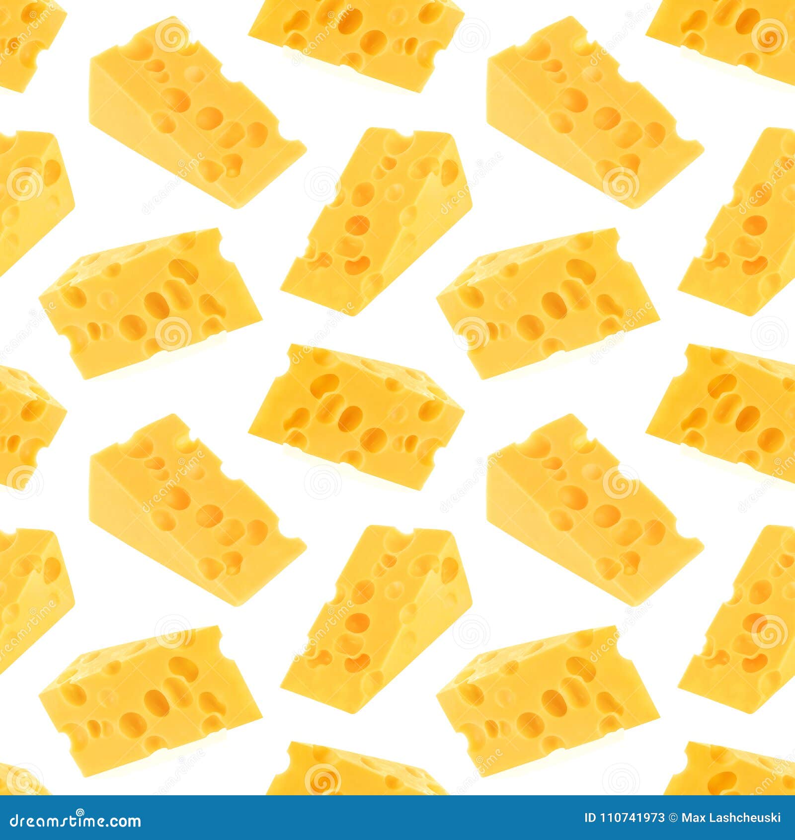 Cheese Seamless Pattern Isolated on White Background Stock Illustration ...