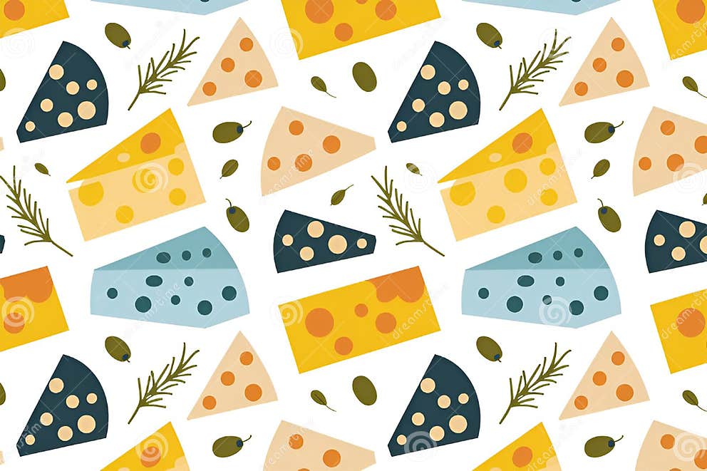 Cheese Seamless Patternseamless Cheese Pattern. Doodle Vector Pattern ...