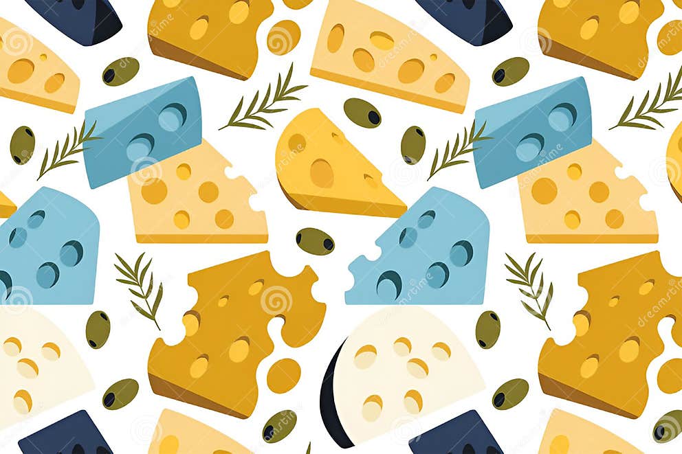 Cheese Seamless Patternseamless Cheese Pattern. Doodle Vector Pattern ...