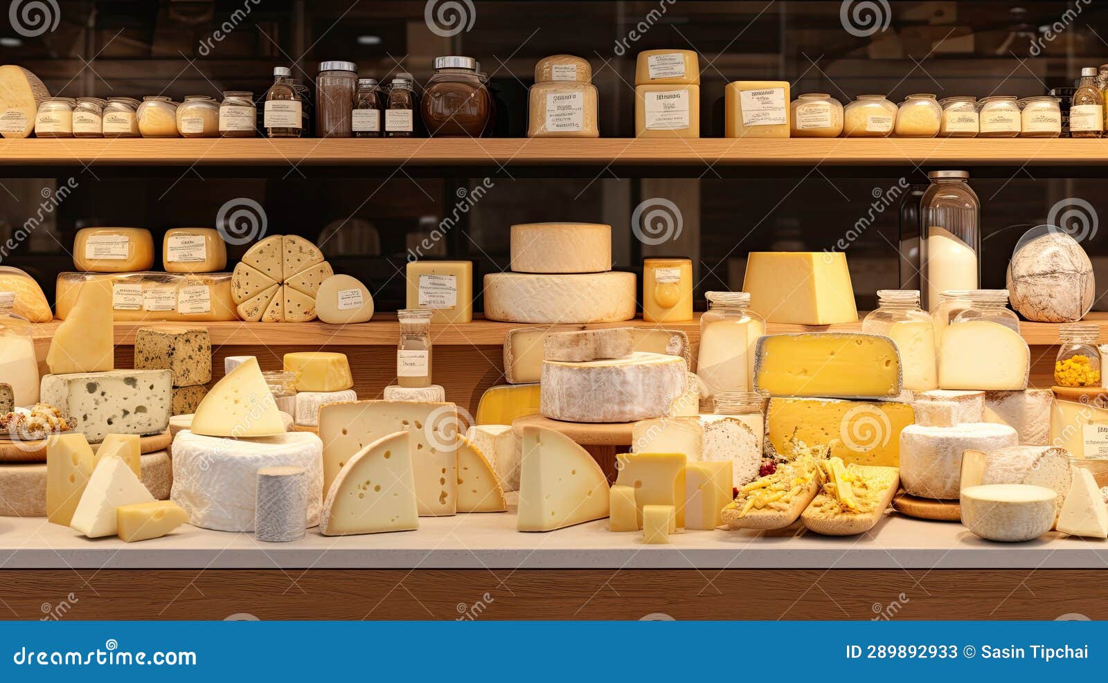 Cheese Section at a Fancy Buffet or a Supermarket Dairy Products ...