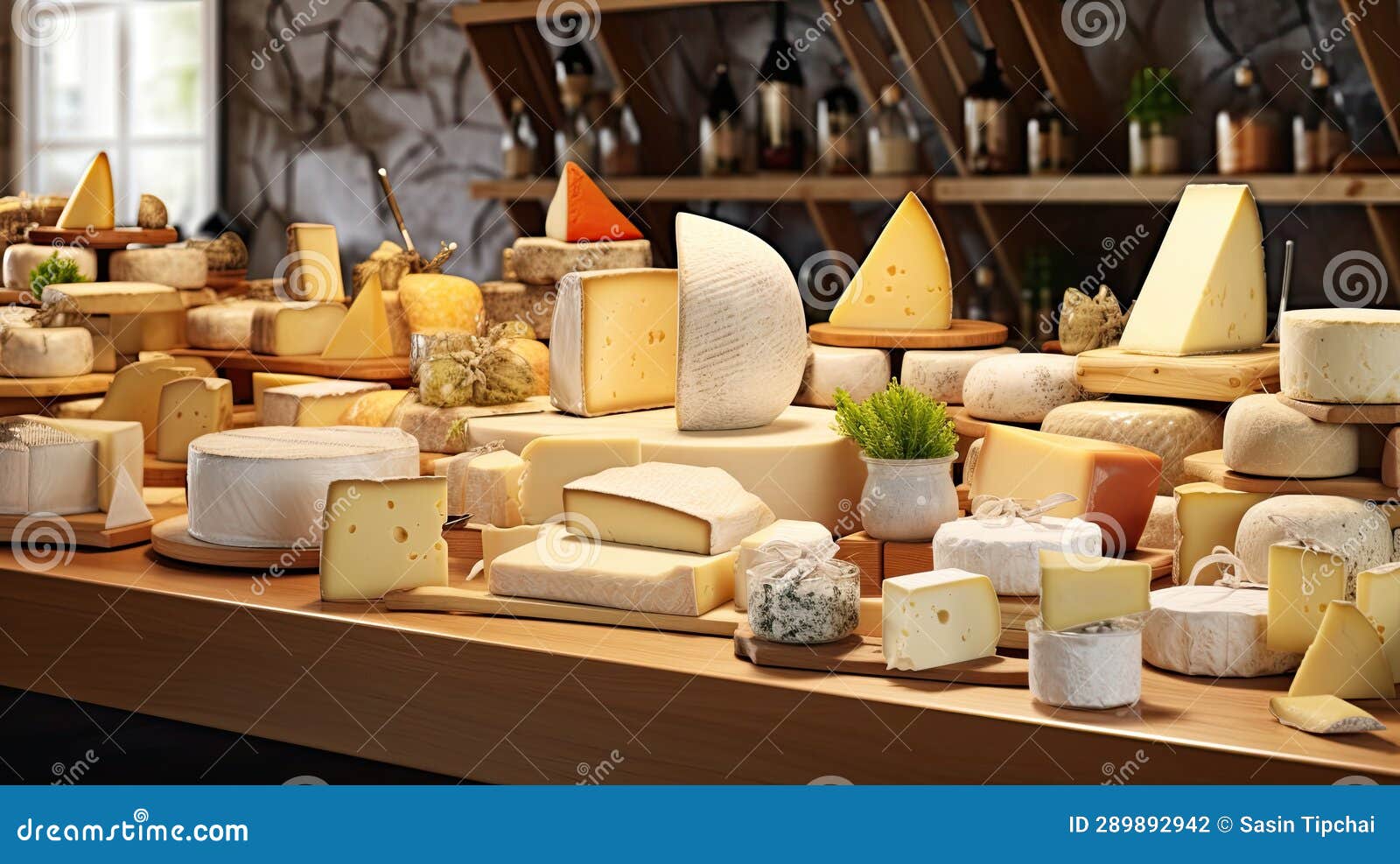 Cheese Section at a Fancy Buffet or a Supermarket Dairy Products ...