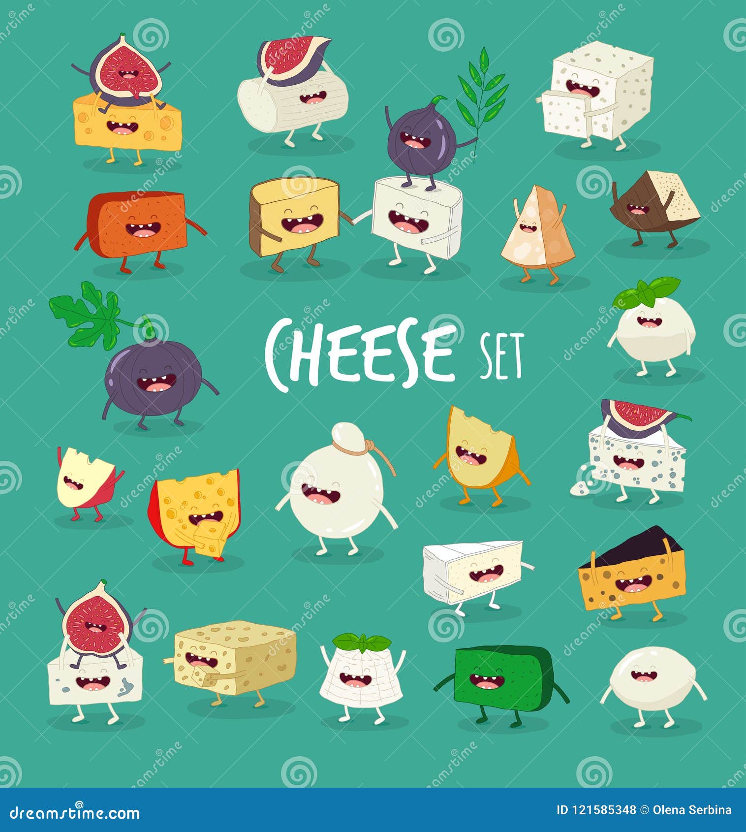 Cheese set stock vector. Illustration of food, graphic - 121585348