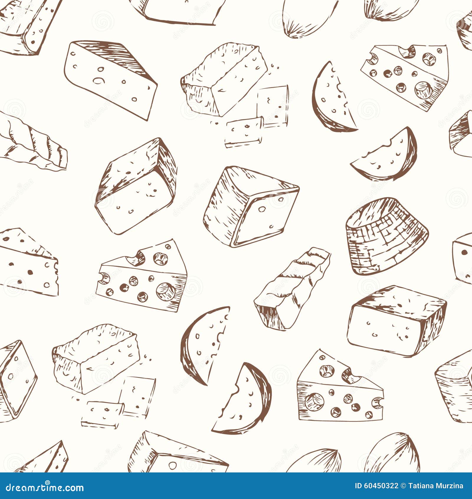 Cheese Set Seamless Pattern. Stock Vector - Illustration of edam, cafes ...