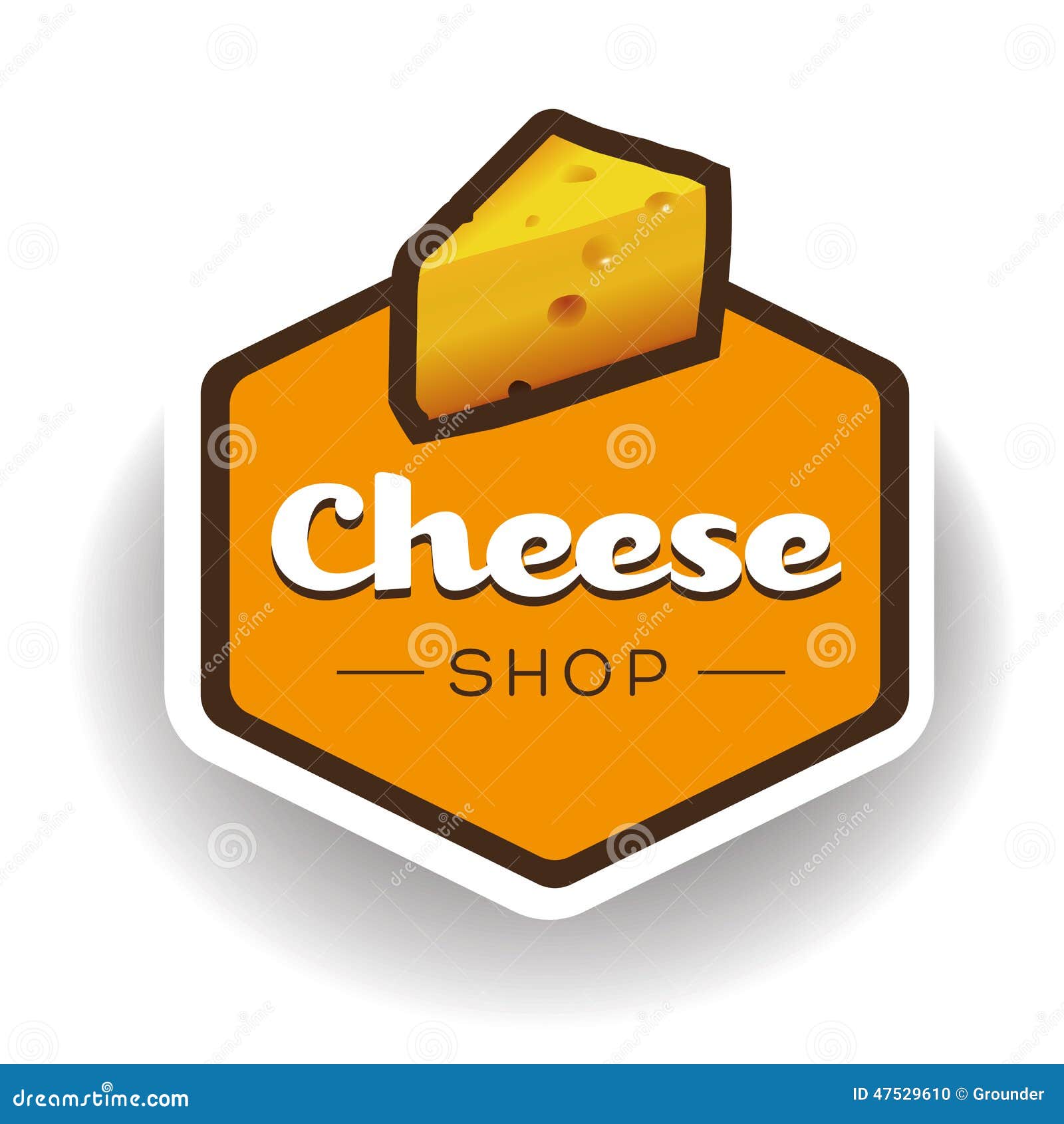 Cheese Shop Label or Badge Vector Stock Vector - Illustration of ...