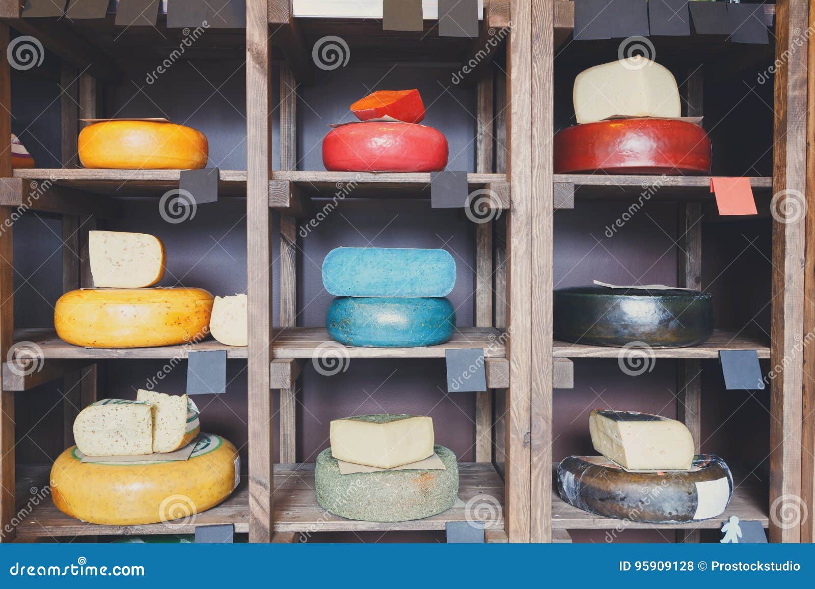 Cheese Shop Shelves, Large Assortment Stock Photo - Image of milk ...