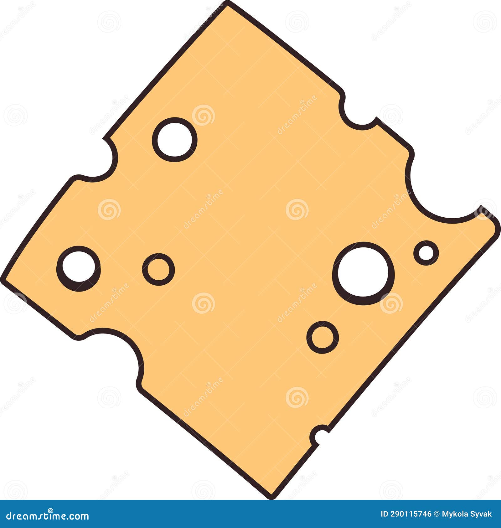 Cheese Slice Doodle stock illustration. Illustration of product - 290115746
