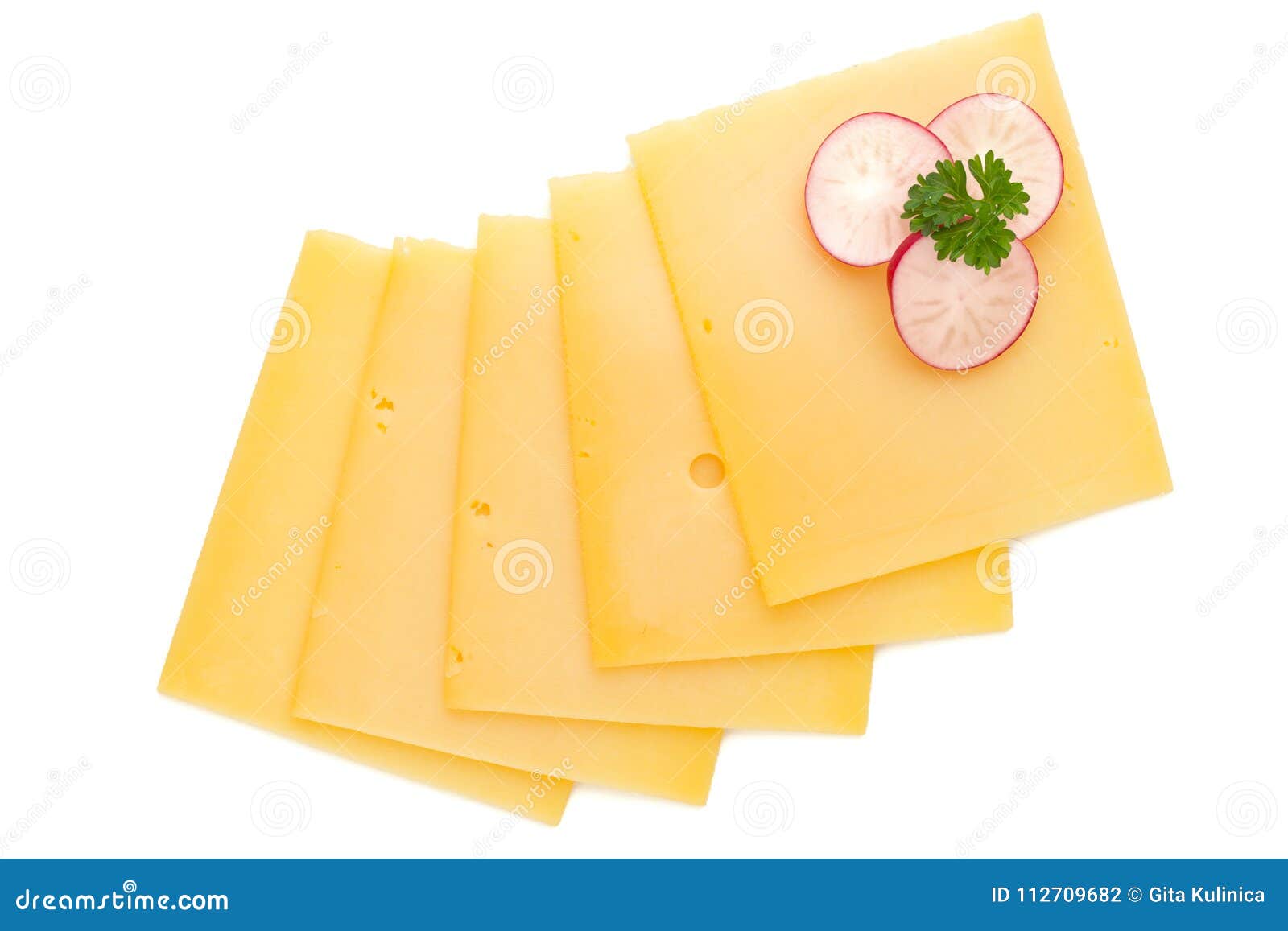 Cheese Slice Isolated on the White Background. Stock Photo - Image of ...