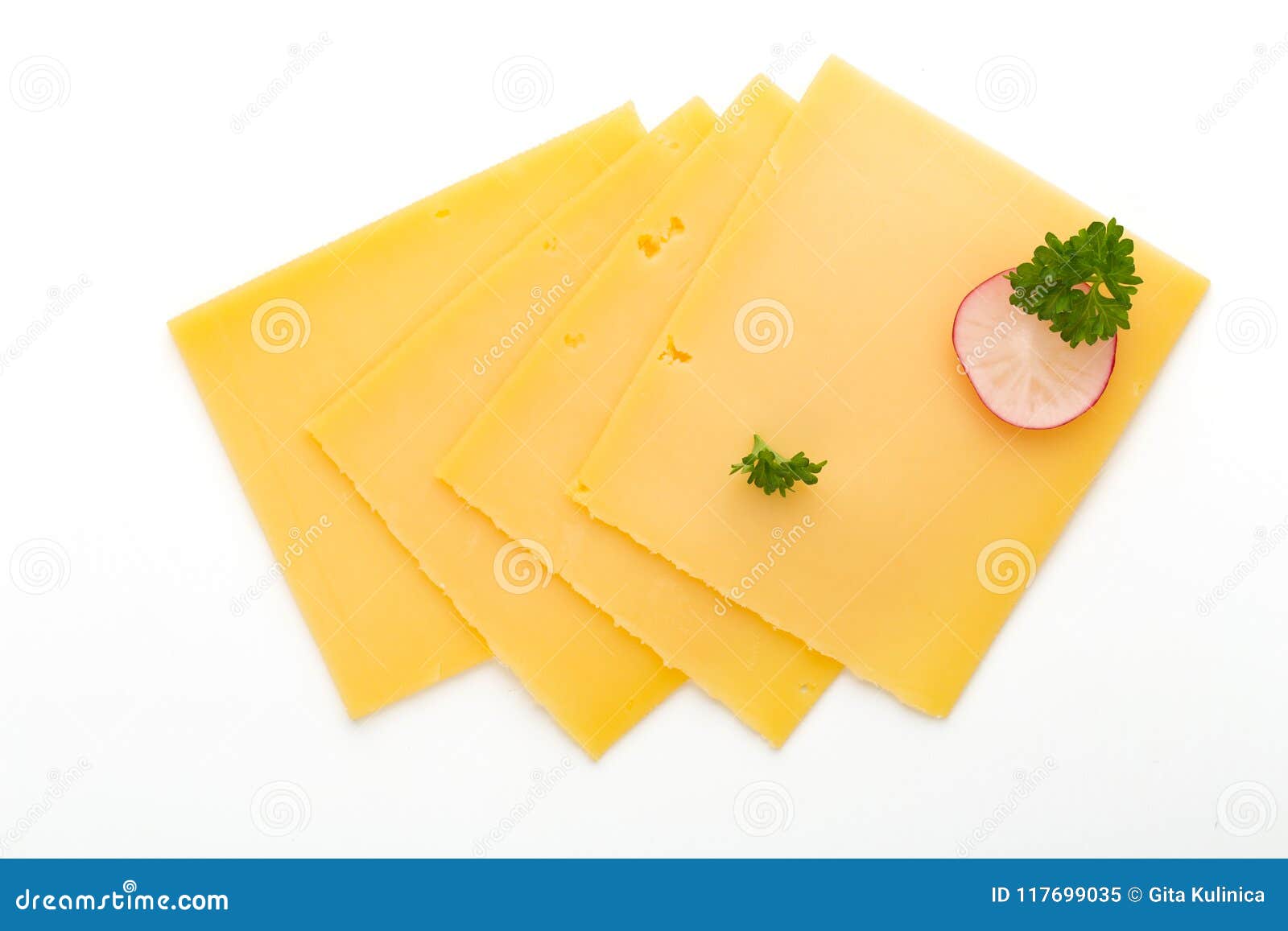 Cheese Slice Isolated on the White Background. Stock Image - Image of ...