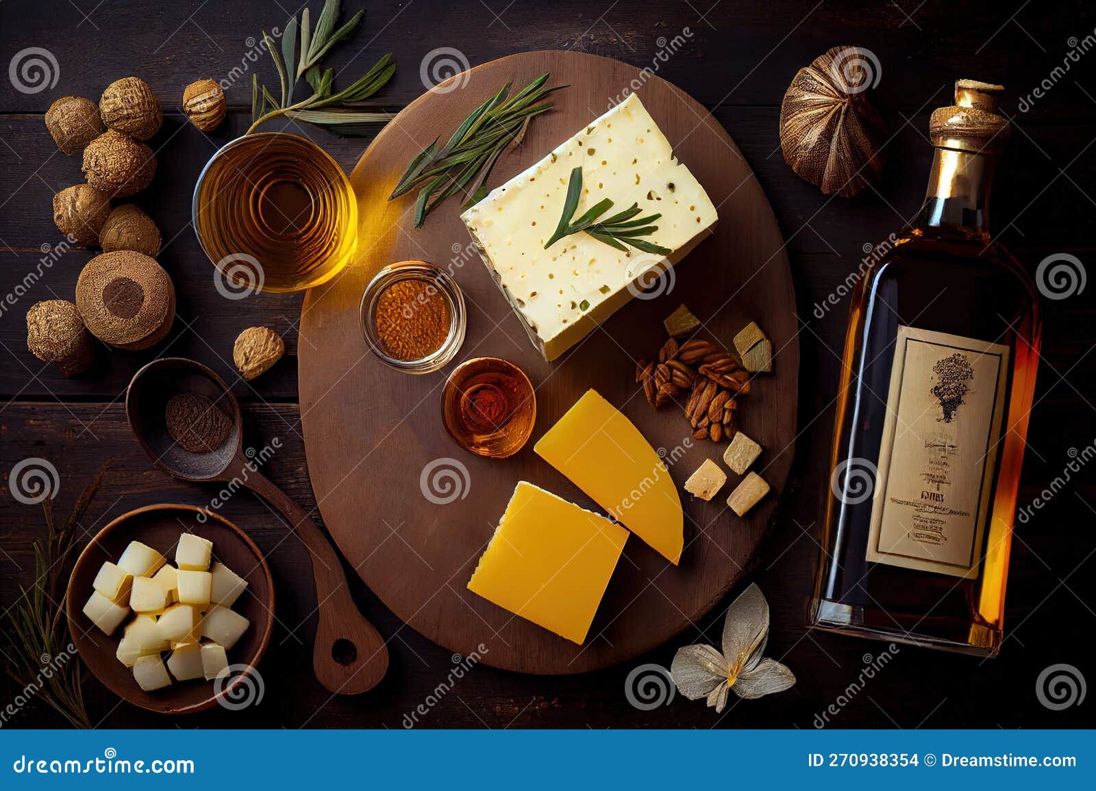 Cheese Slice Top View Low Key. Generative AI Stock Illustration ...
