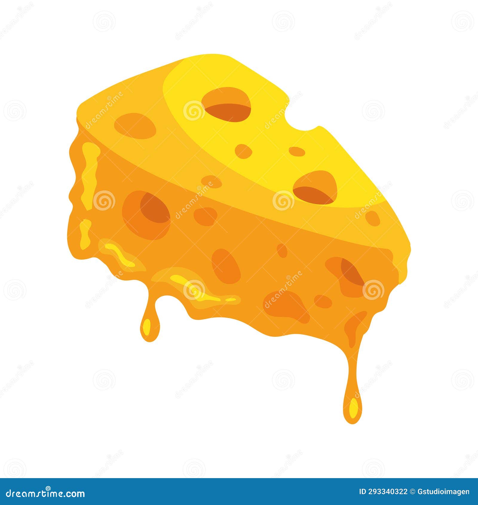 Cheese Sliced Melted Design Stock Illustration - Illustration of drop ...