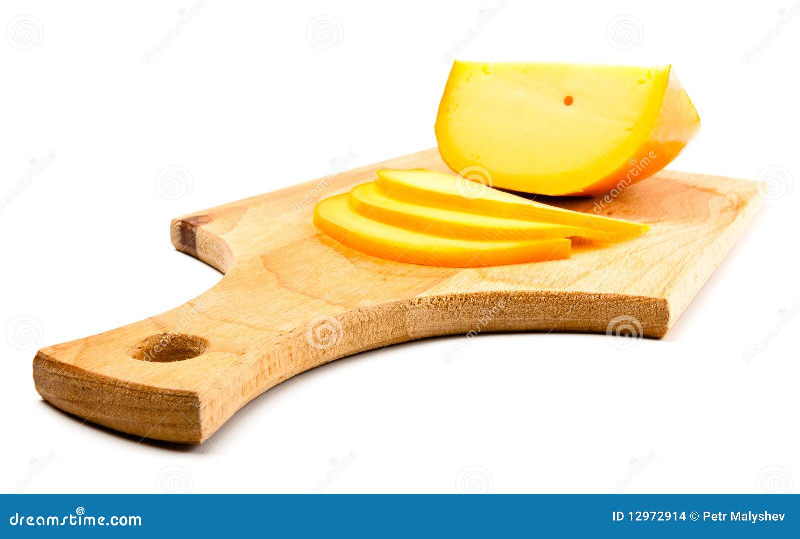 Cheese Slices on Cutting Board Stock Photo - Image of cheddar, meal ...