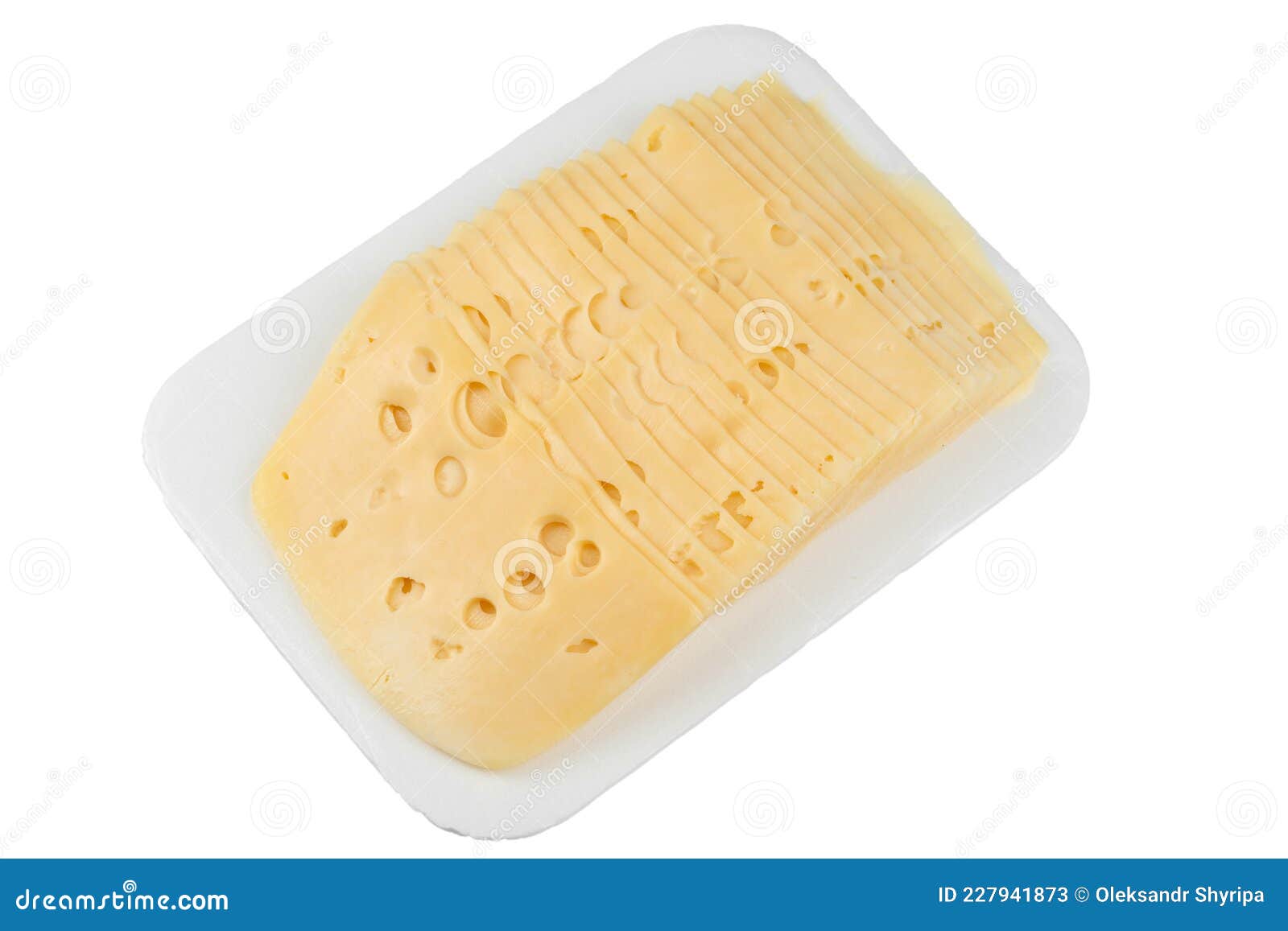 Cheese Slices in Pack Isolated on White Background Stock Image - Image ...