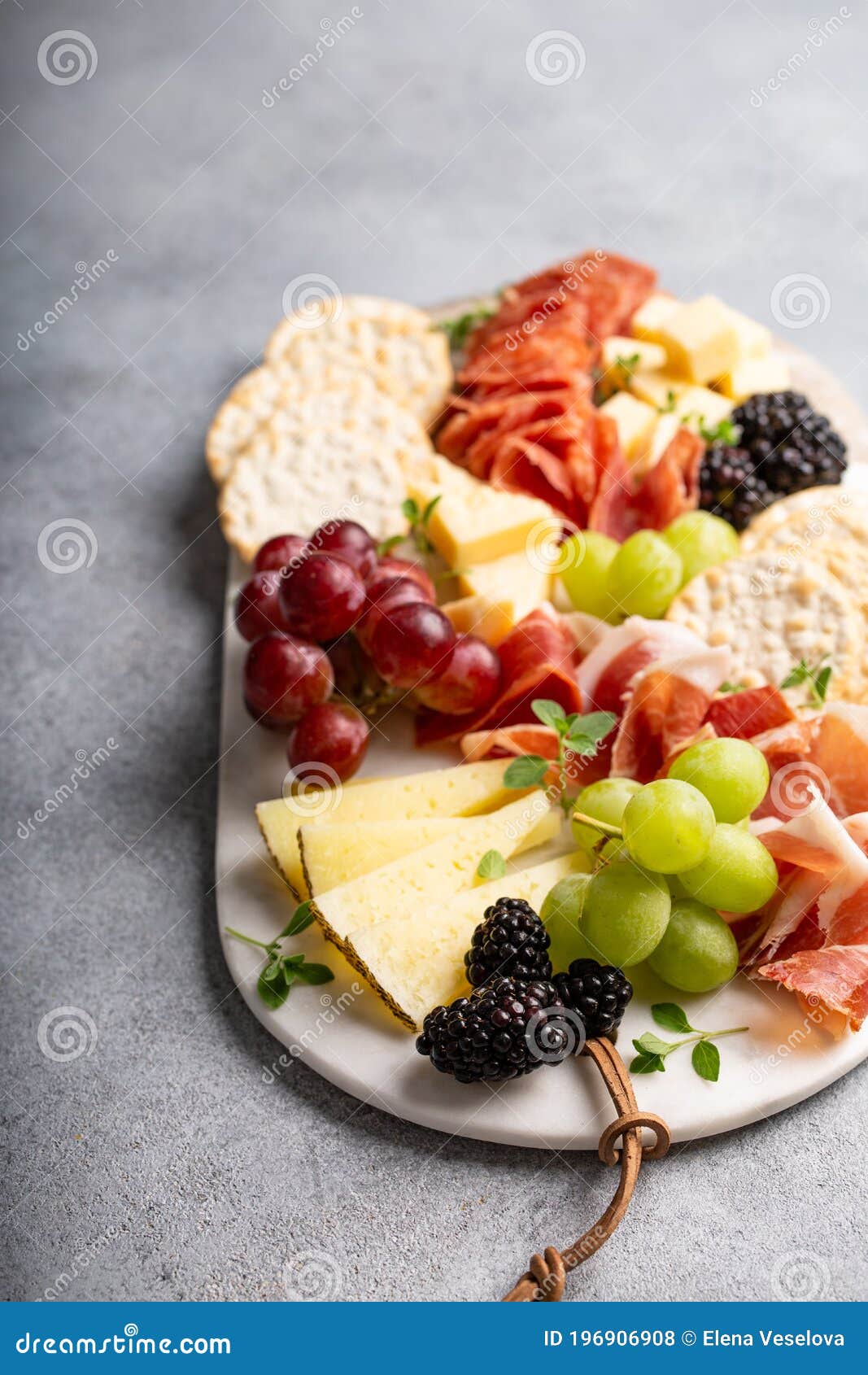 Cheese or Snack Board with Meat and Fruit Stock Photo - Image of brie ...