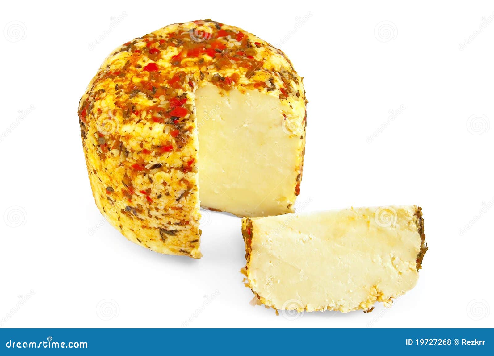 Cheese with spices stock photo. Image of horizontal, green - 19727268