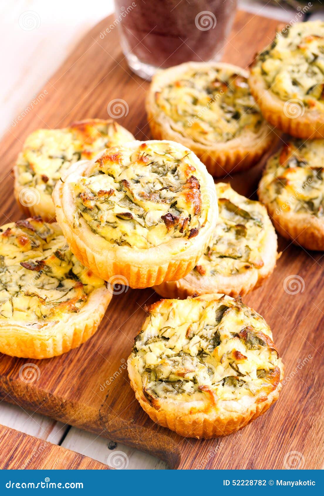 Cheese and Spinach Mini Pies Stock Photo - Image of spinakopita, savory ...