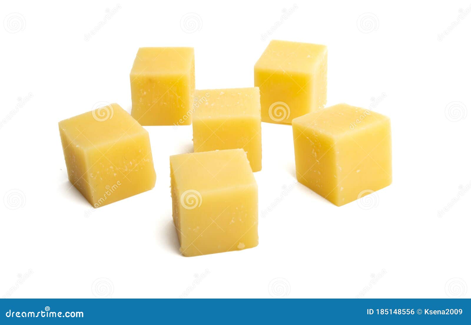 Cheese squares isolated stock photo. Image of yellow - 185148556
