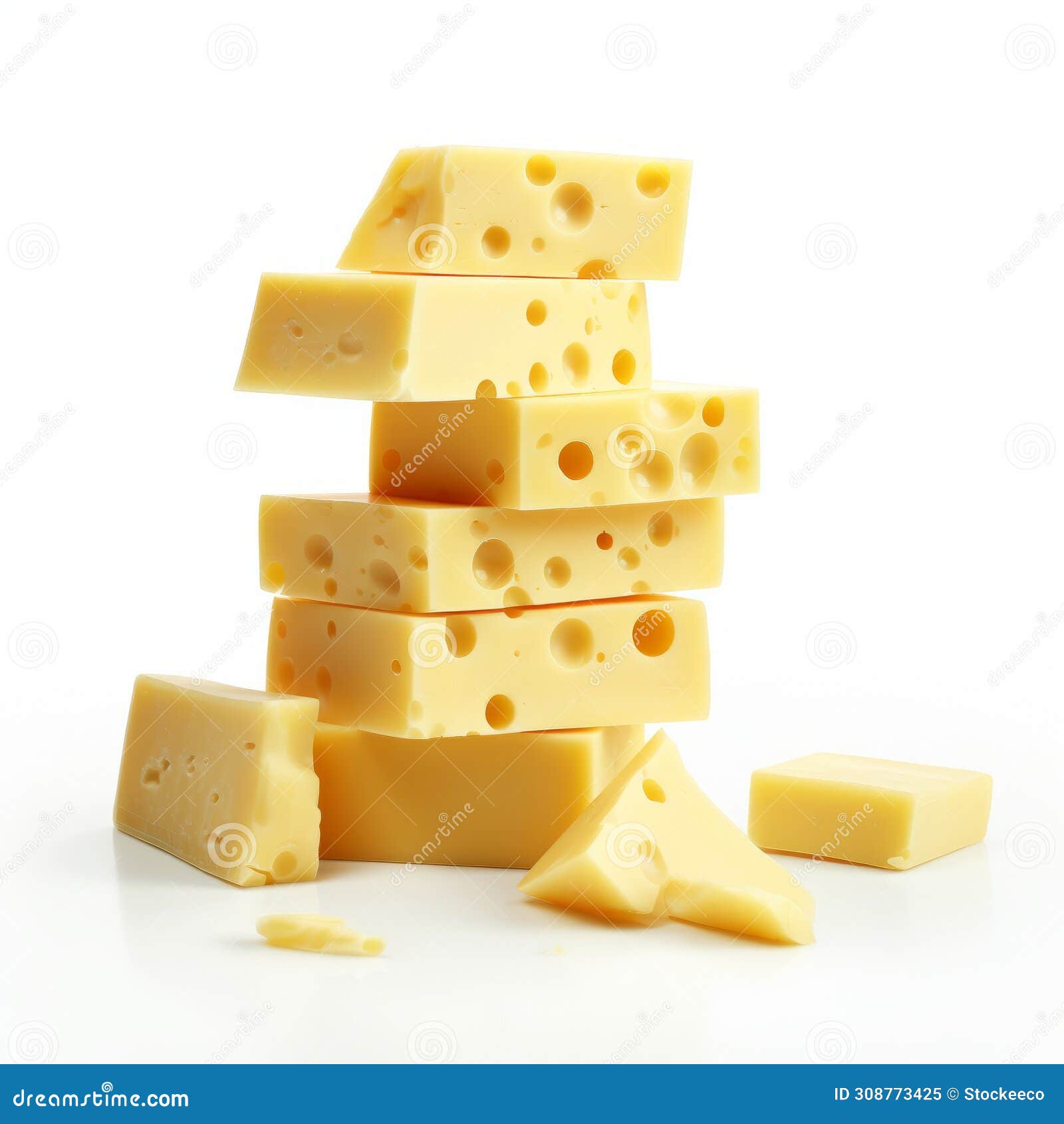 Cheese Stack on White Surface: a Creative Photography Composition Stock ...