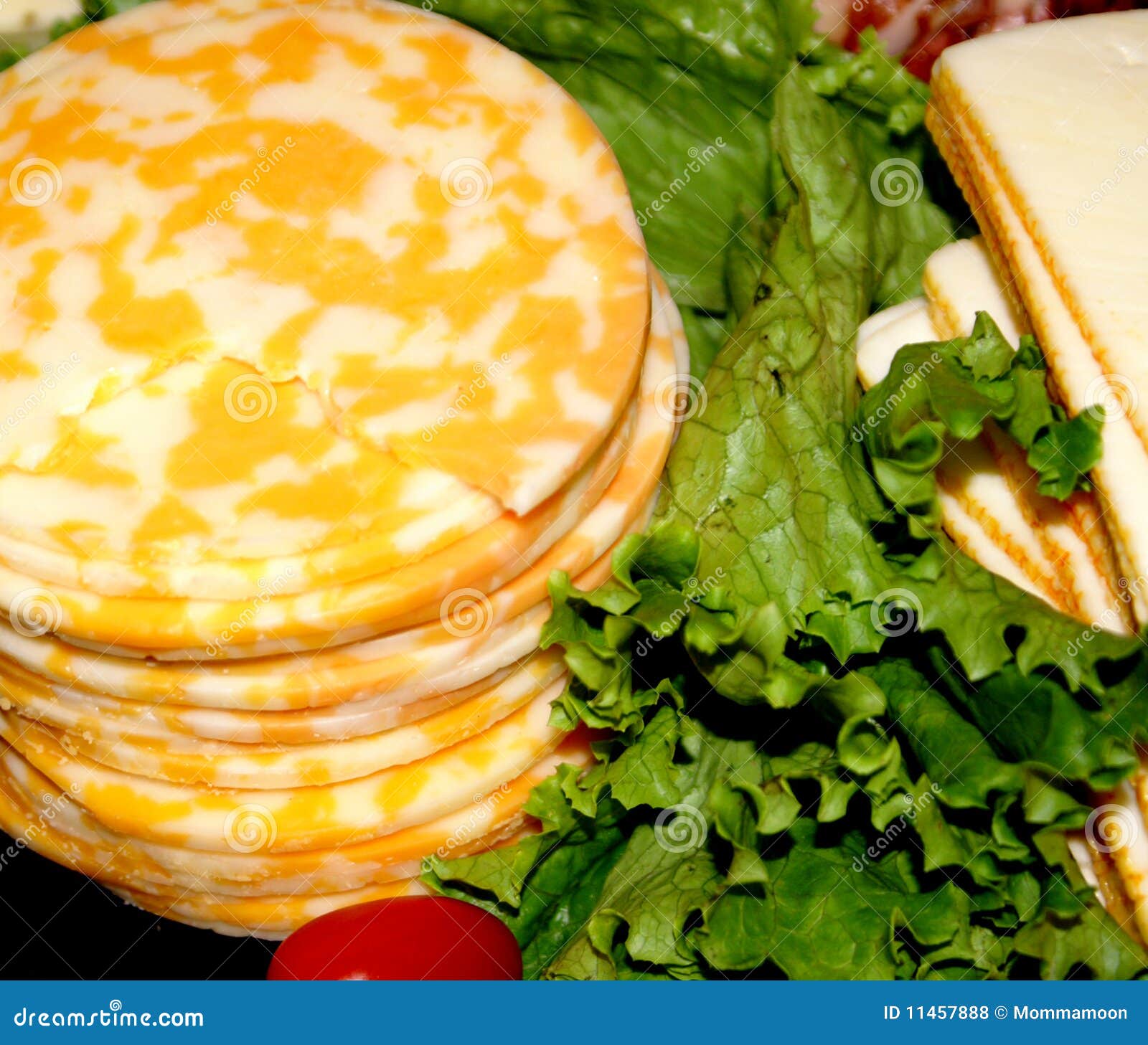 Cheese Stacks with Lettuce stock photo. Image of rind - 11457888