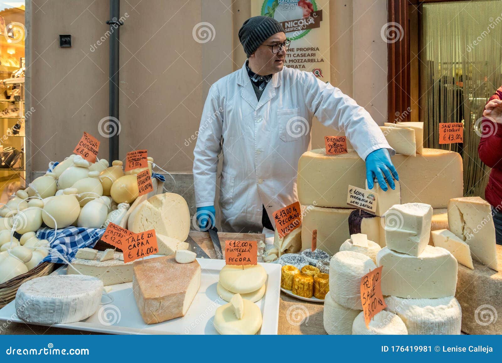Cheese Stall in Castelbuono in Sicily, Italy Editorial Photo - Image of ...