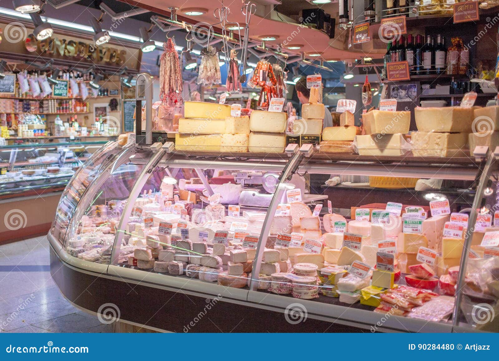 Cheese Stall at the Market in Barcelona Editorial Image - Image of food ...