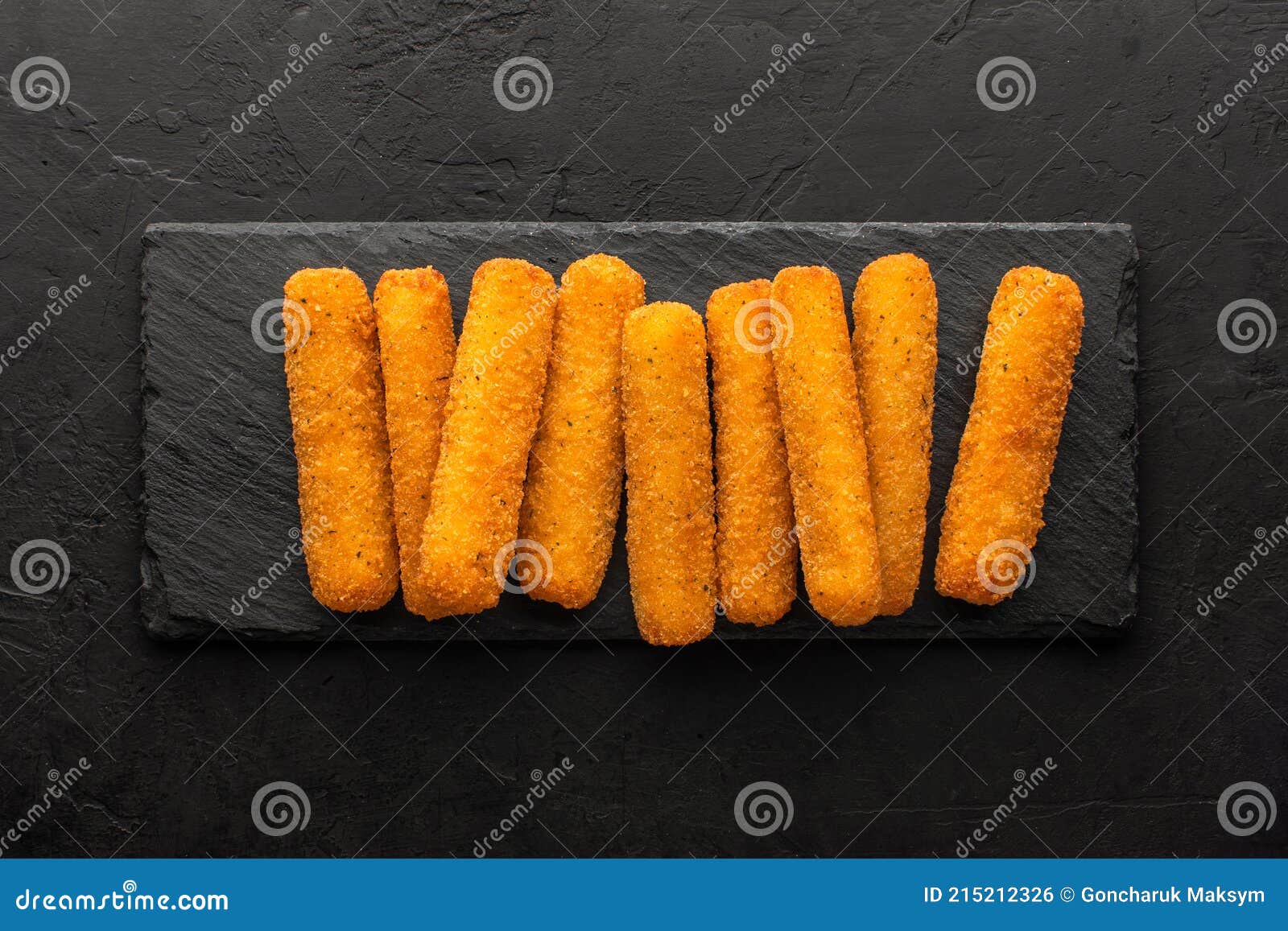 Cheese Sticks Set on a Slate Board, Top View Stock Photo - Image of ...