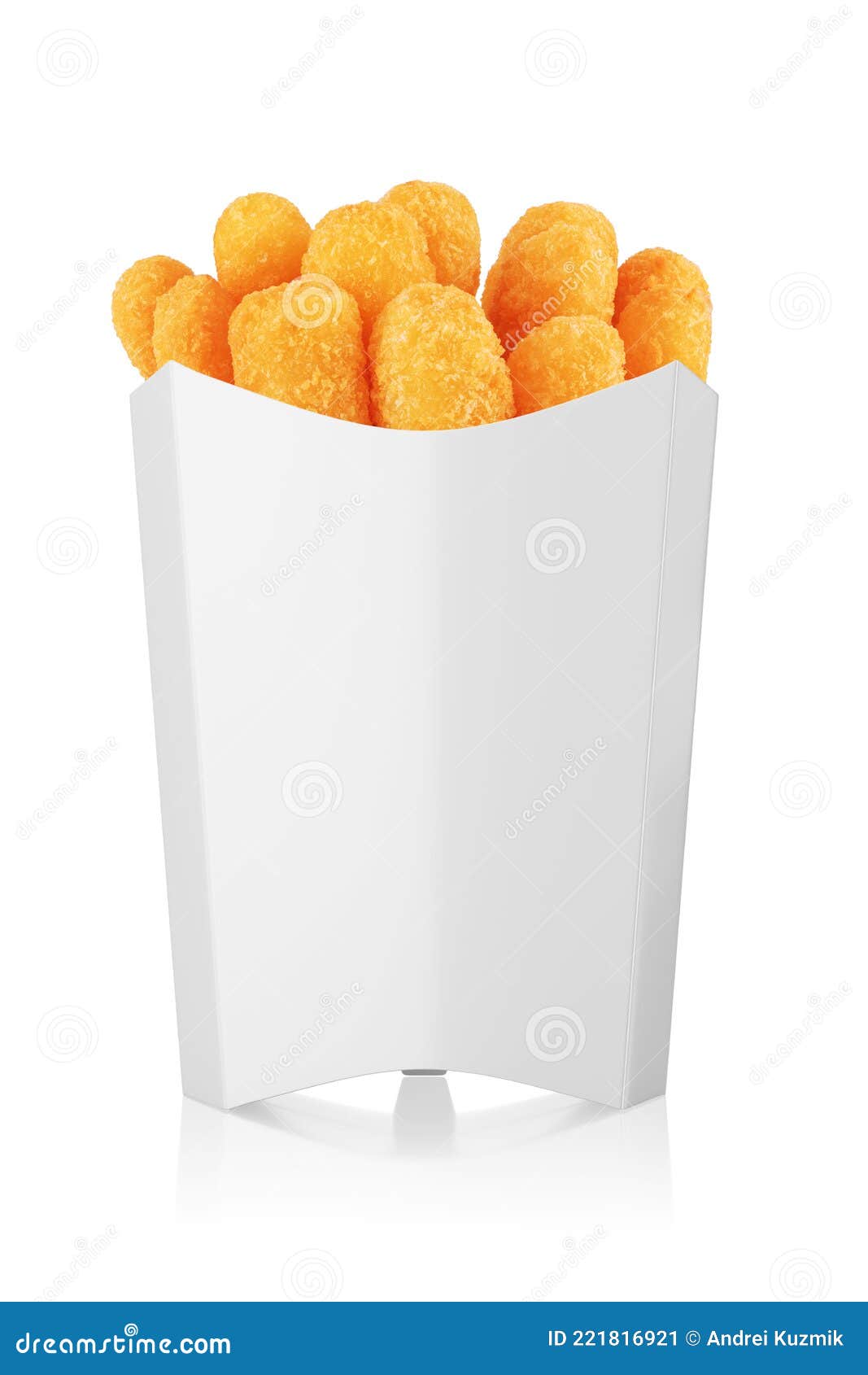Cheese Sticks in a White Paper Box Isolated on White. 3d Rendering ...