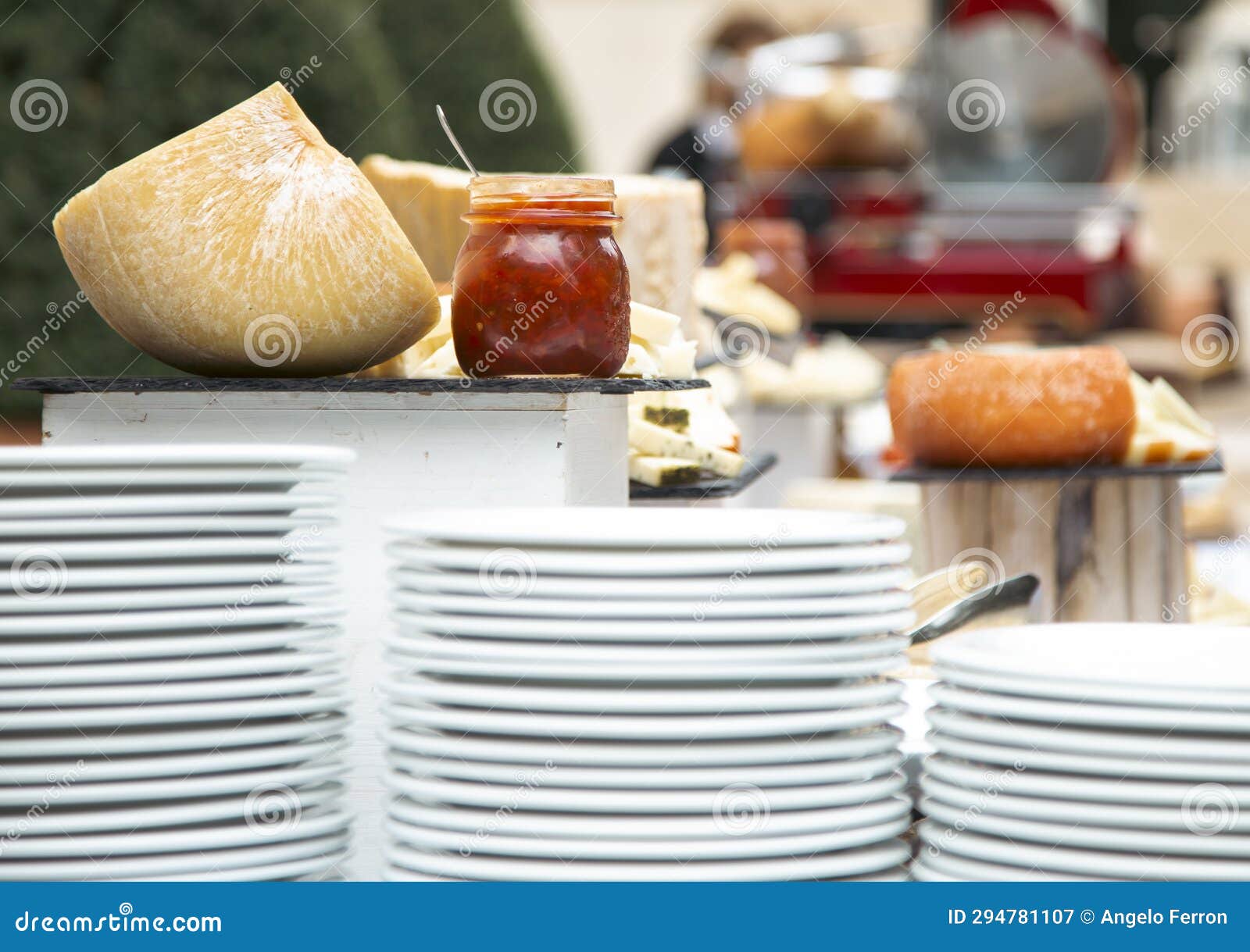 Cheese Table Set for Reception Refreshments- Stock Image - Image of ...