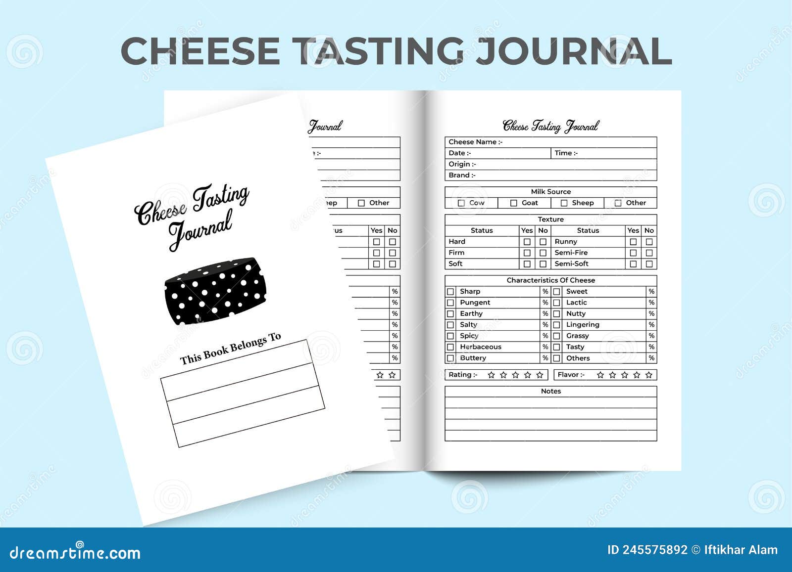 Cheese Tasting Journal KDP Interior. Dairy Products and Cheese Quality ...