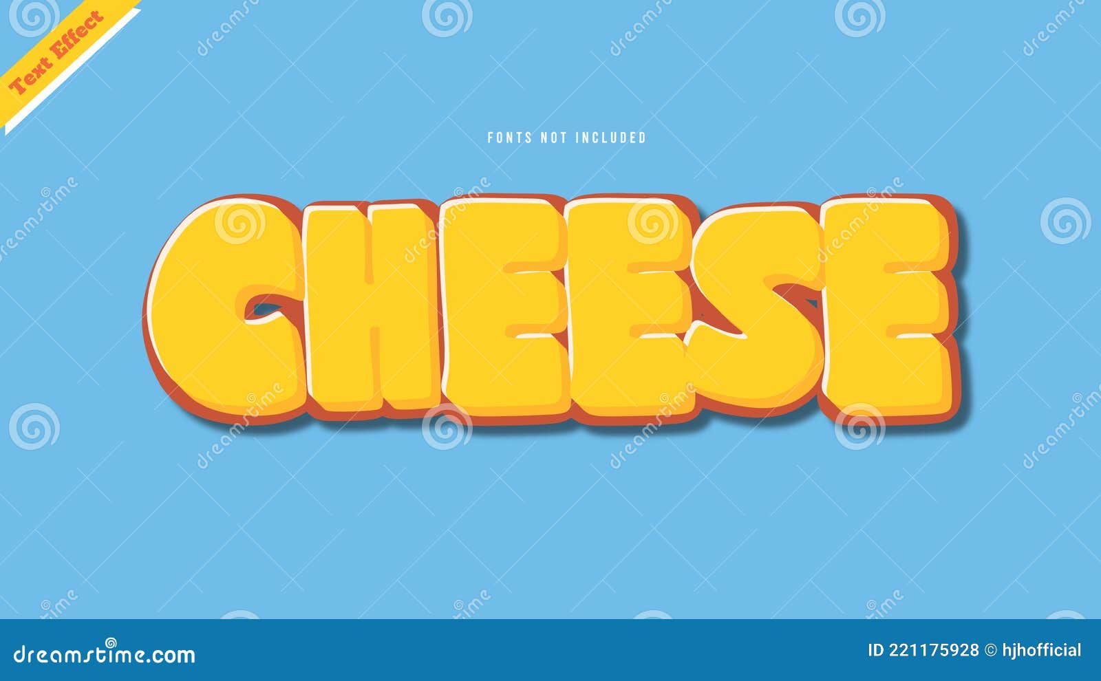 Cheese Text Effect Design Vector. Editable 3d Text Stock Vector ...